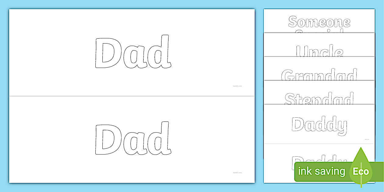 Father's Day Lettering Outline (teacher made) - Twinkl