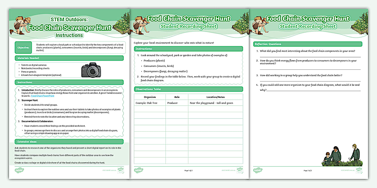 STEM Outdoors: Food Chain Scavenger Hunt