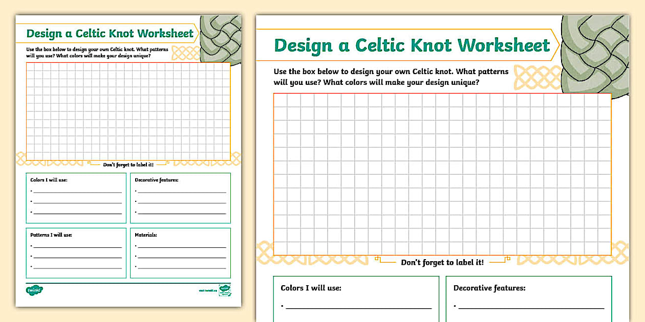 Design a Celtic Knot Worksheet (Teacher-Made) - Twinkl