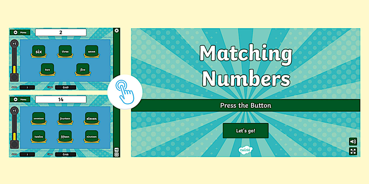 👉 Number Matching Press the Button Interactive Game