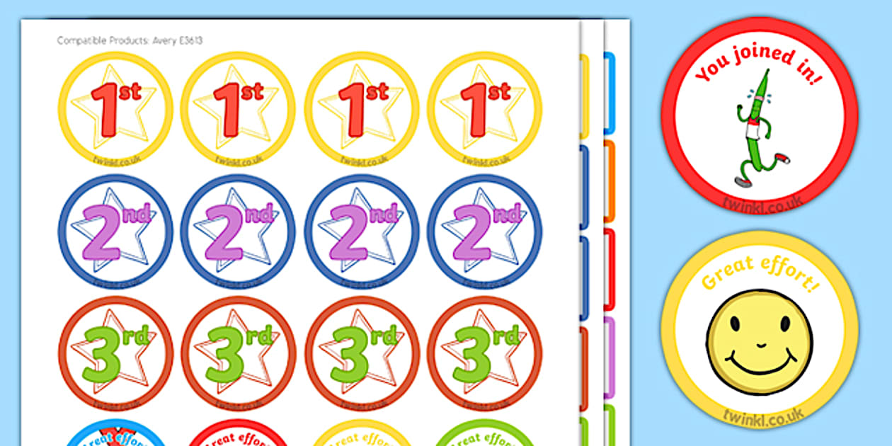 Sports Day Stickers | PE Resources | Twinkl (teacher made)