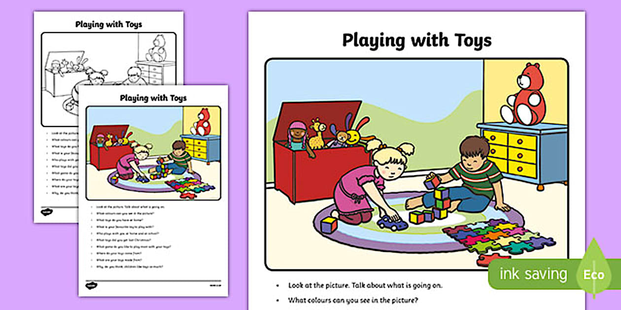 Playing with Toys Oral Language Worksheet / Worksheet-Irish, worksheet