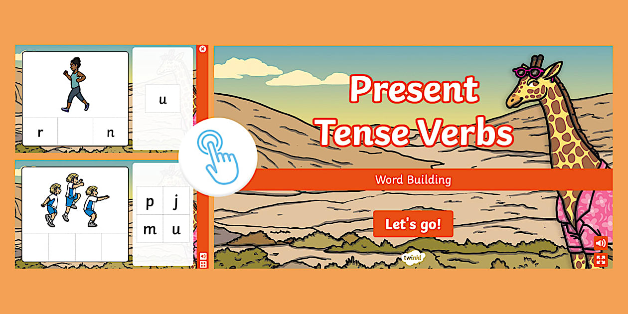 KS1 English Present Tense Verbs Word Building Activity