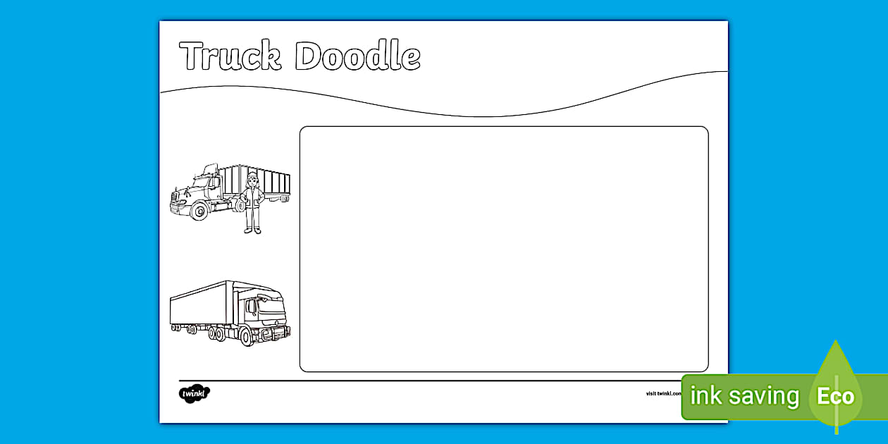 Truck Doodle Drawing Activity (teacher made) - Twinkl