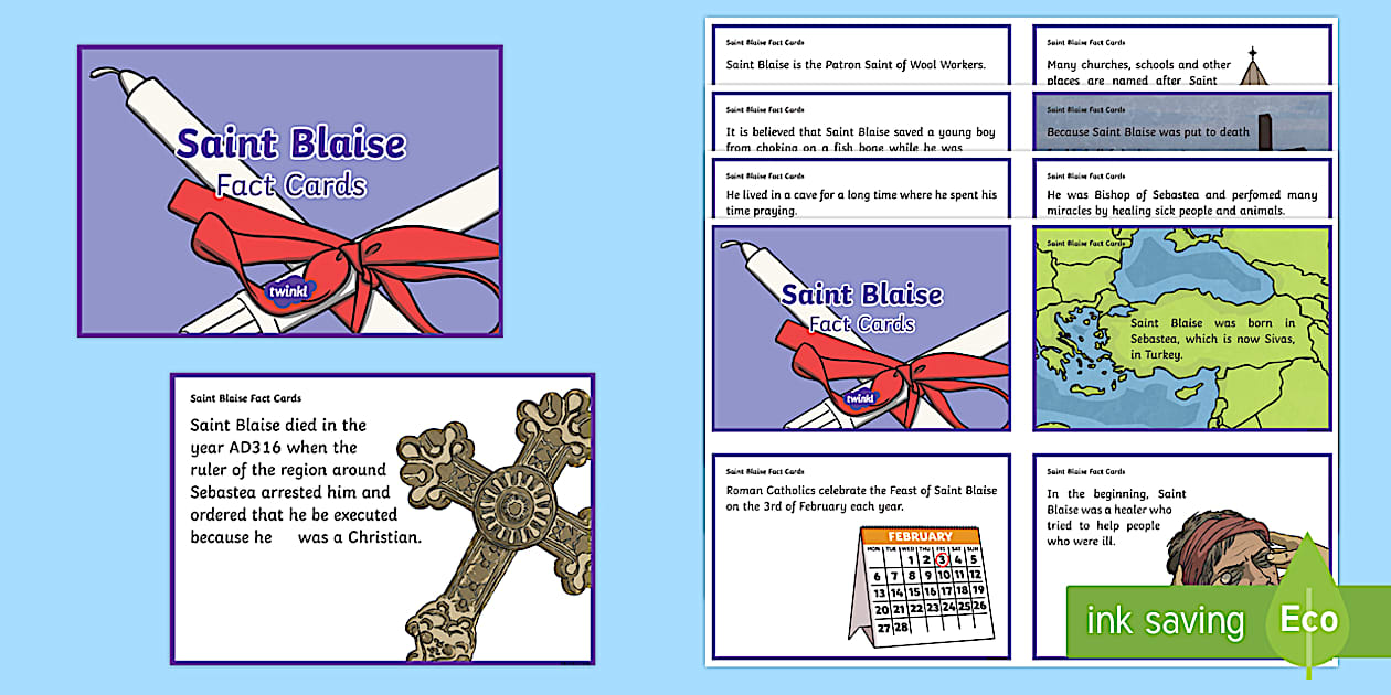 St. Blaise Fact Cards