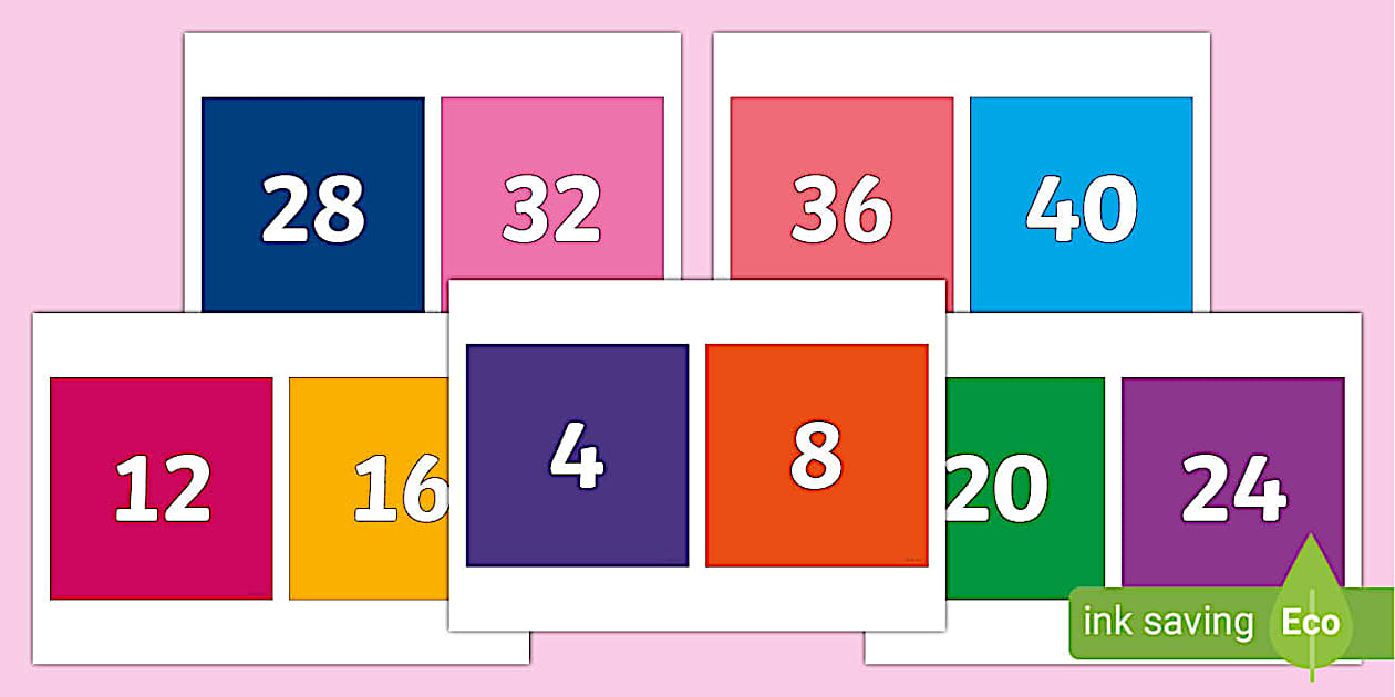 Counting in 4s on Squares Cut-Outs - Twinkl