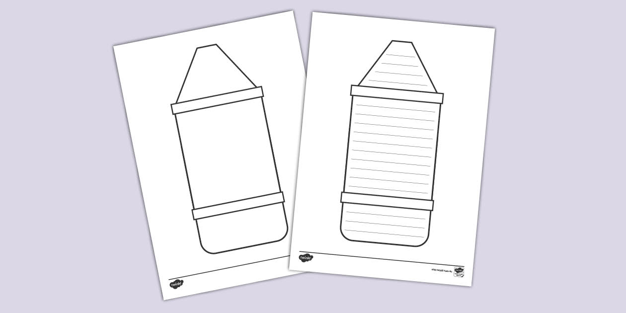 Crayon Writing Template - Twinkl English - Twinkl