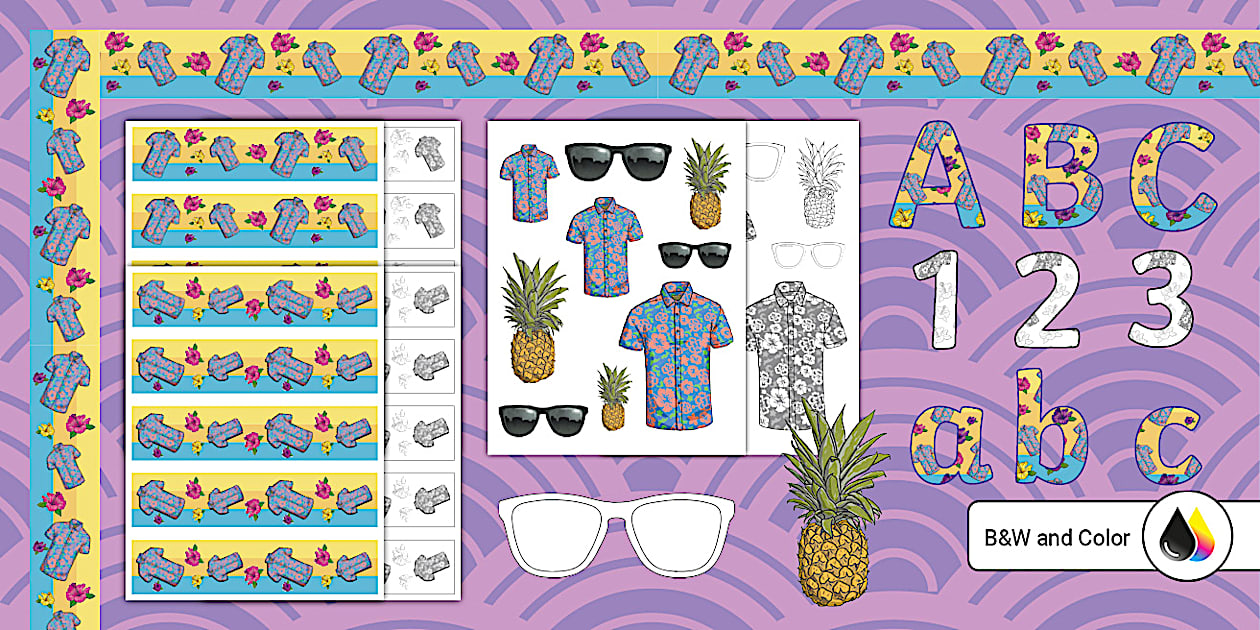 Hawaiian Shirt Bulletin Board Pack (teacher made) - Twinkl