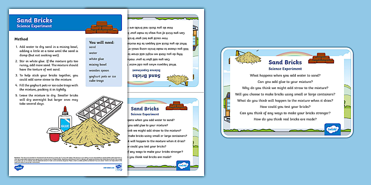 Sand Bricks Science Experience (teacher made) - Twinkl