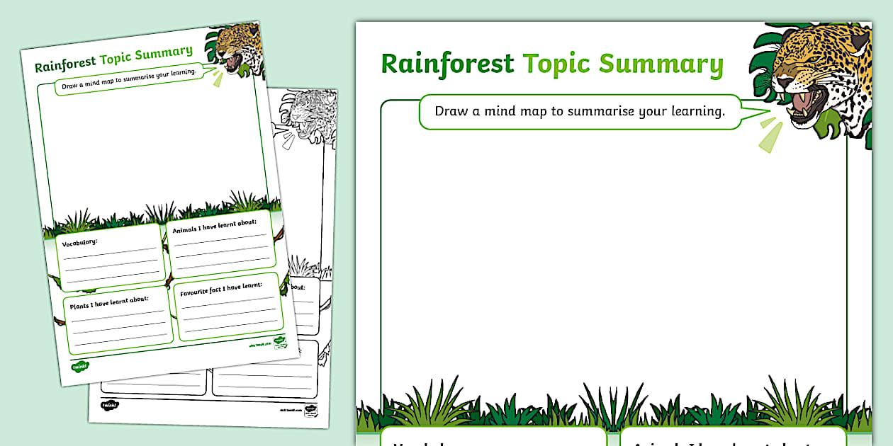Rainforest Topic Summary Template (teacher made) - Twinkl
