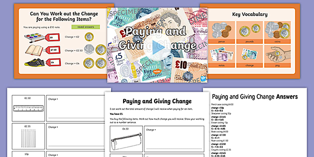 Lower Ability Paying and Giving Change PowerPoint - Twinkl