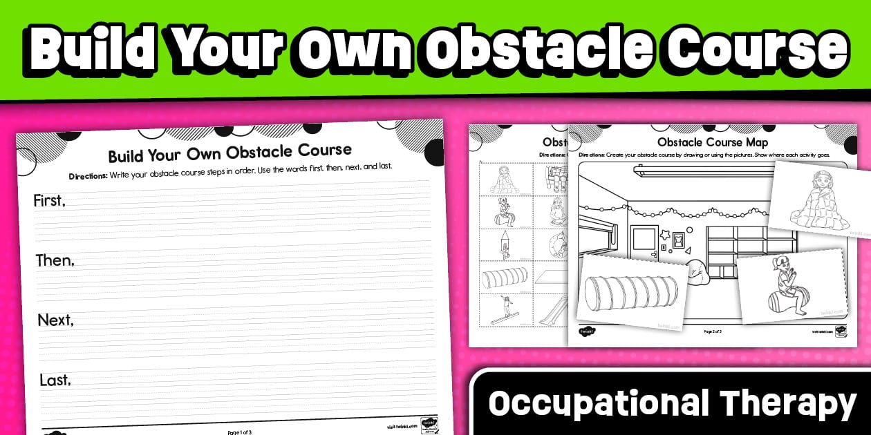 Build Your Own Obstacle Course Worksheet: Cut, Paste & Sequence for
