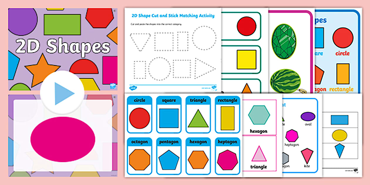 2D Shape Vocabulary Visual Aids Pack (teacher made) - Twinkl