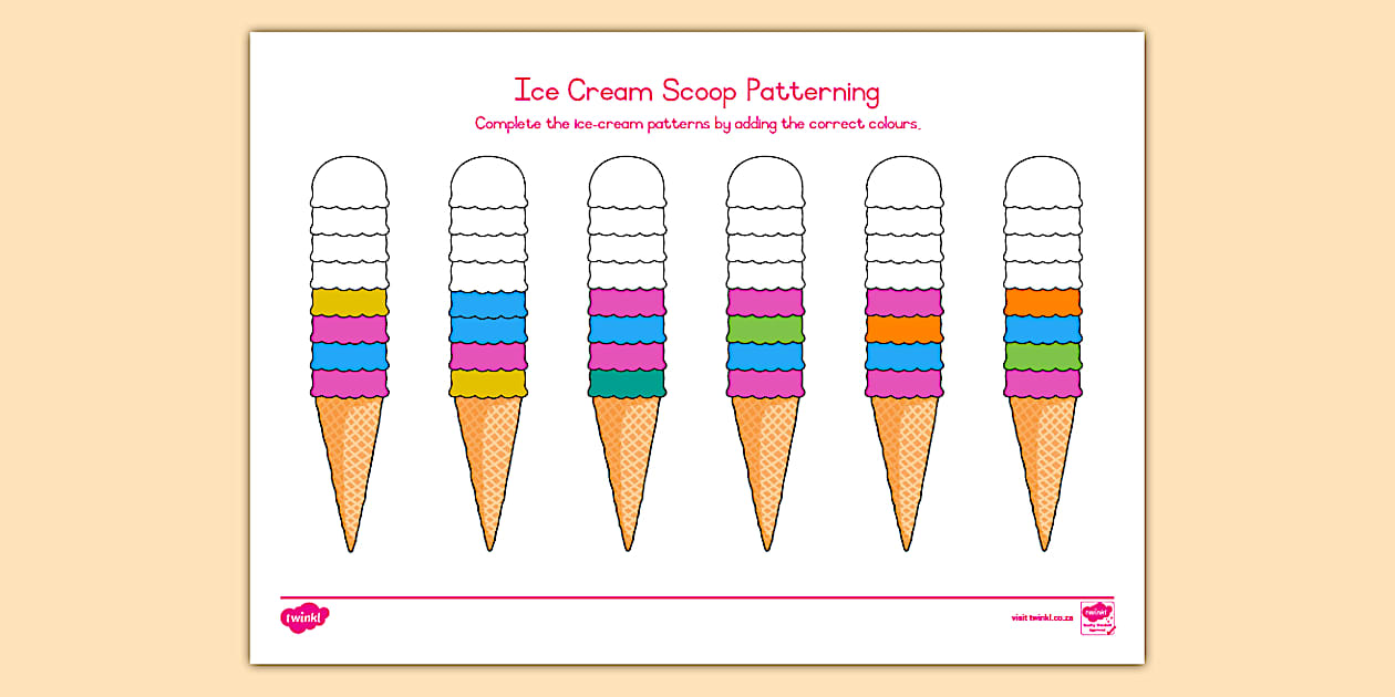 Grade R Ice-cream Scoop Patterns (teacher made) - Twinkl