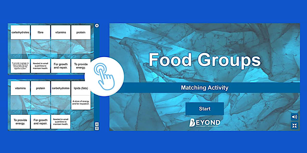 Food Groups Interactive Matching Activity (teacher made)