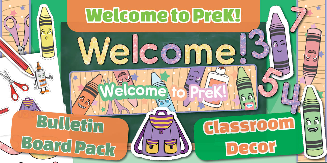Welcome to PreK! Bulletin Board Pack - Twinkl