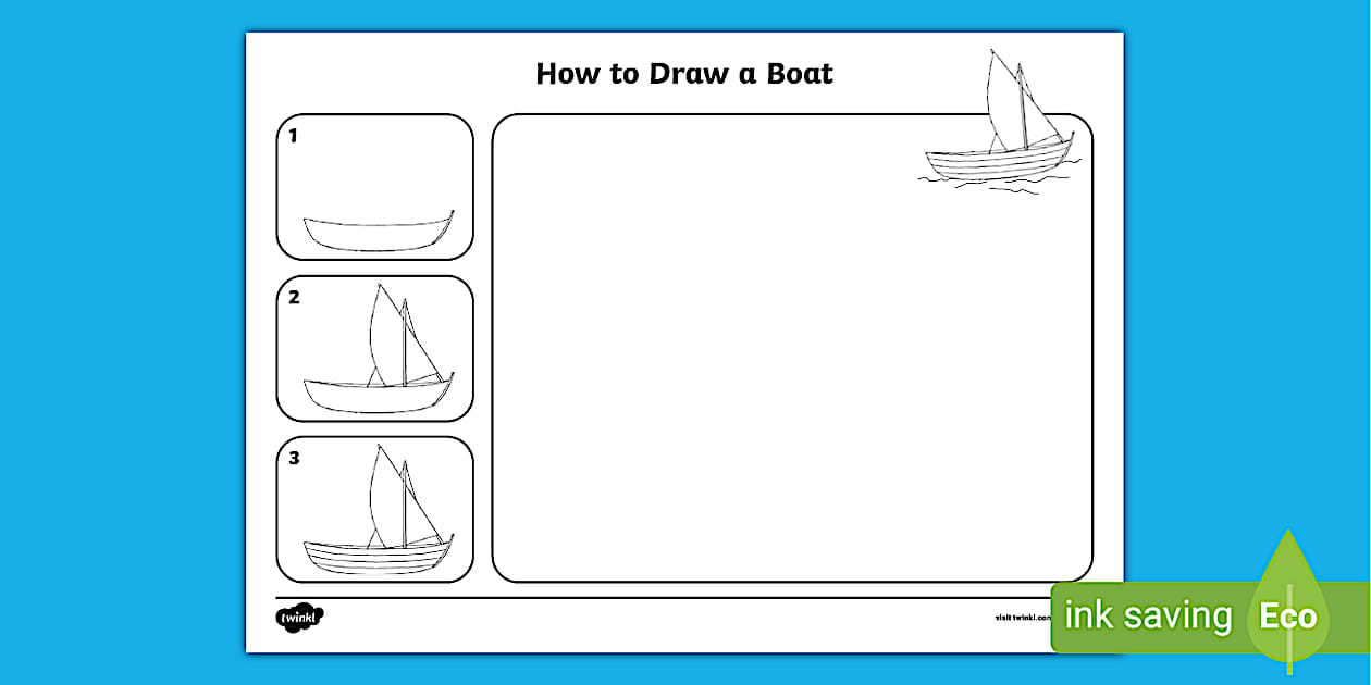 How to Draw a Boat (teacher made) - Twinkl