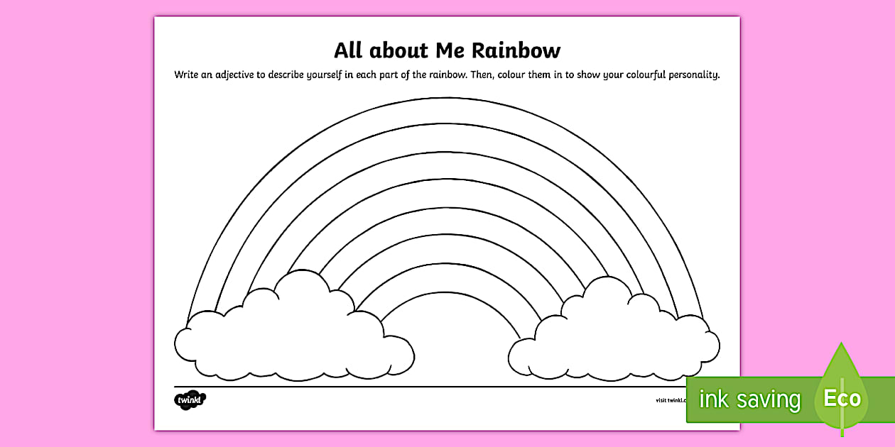 All About Me | Rainbow Template - Twinkl