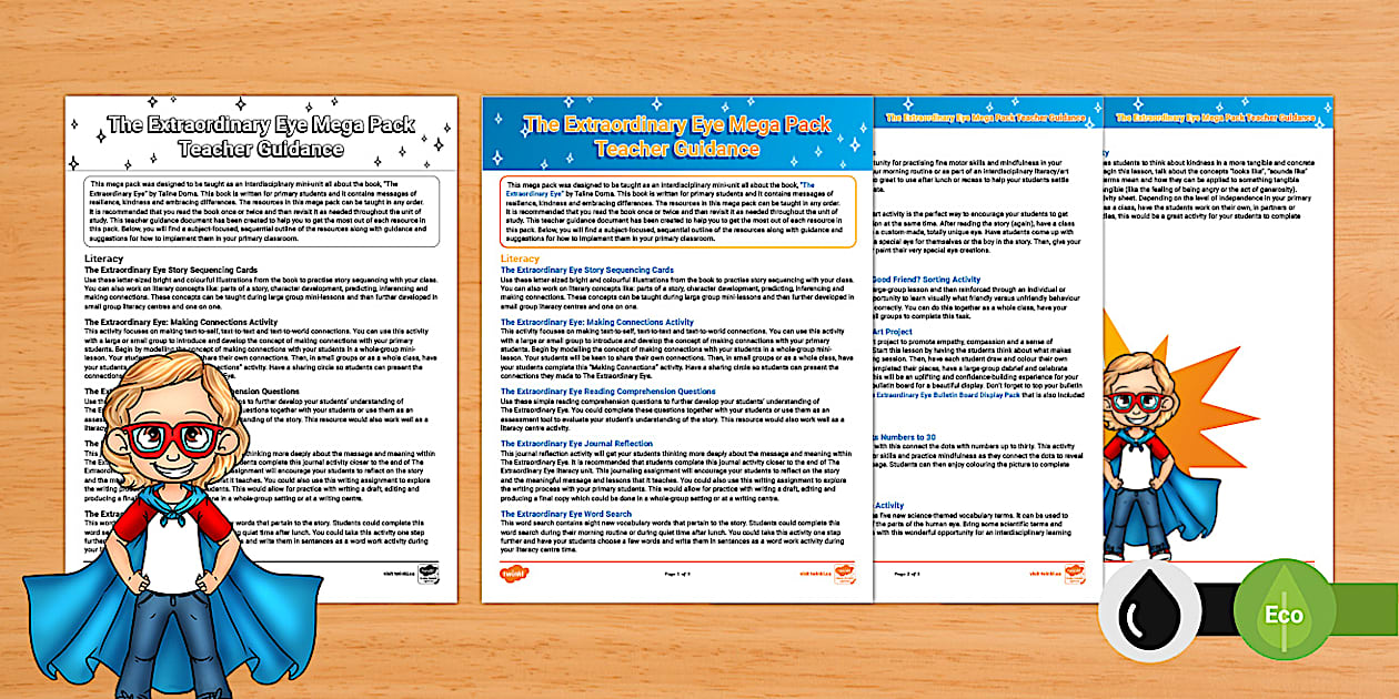 The Extraordinary Eye Mega Pack Teacher Guidance - Twinkl