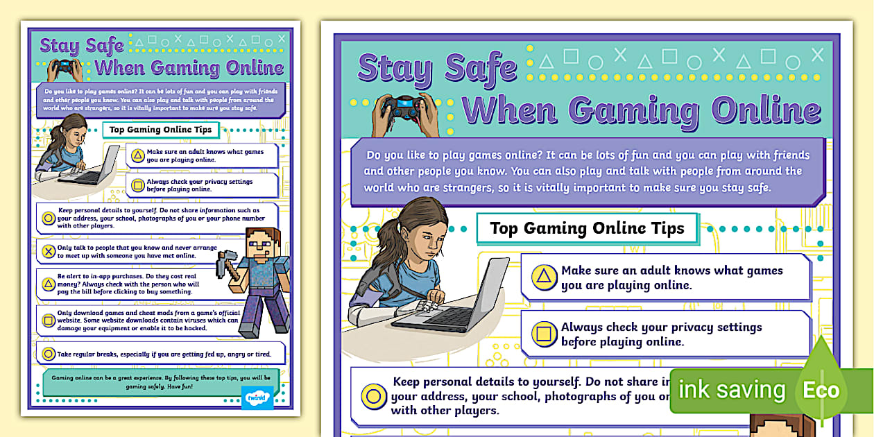 Online Gaming Safety Poster - Computing Resource - Twinkl