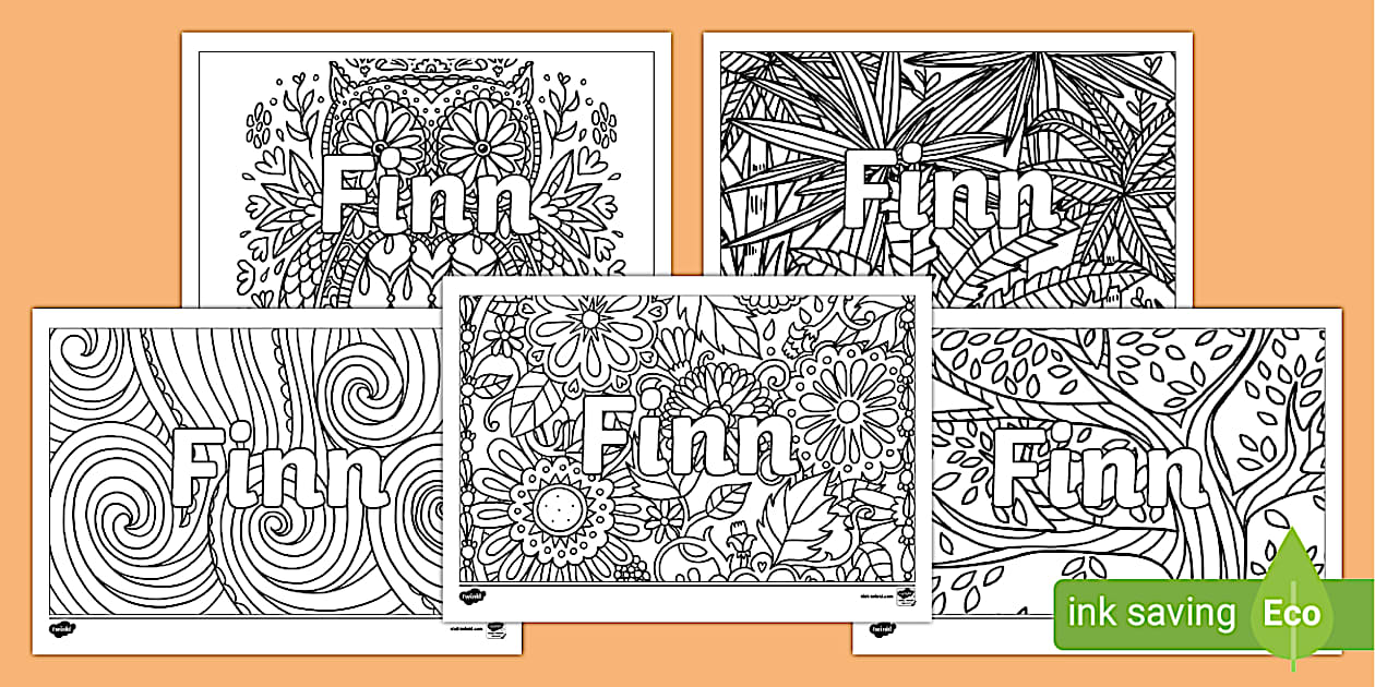 Free Finn Mindfulness Name Colouring Activity for Kids!