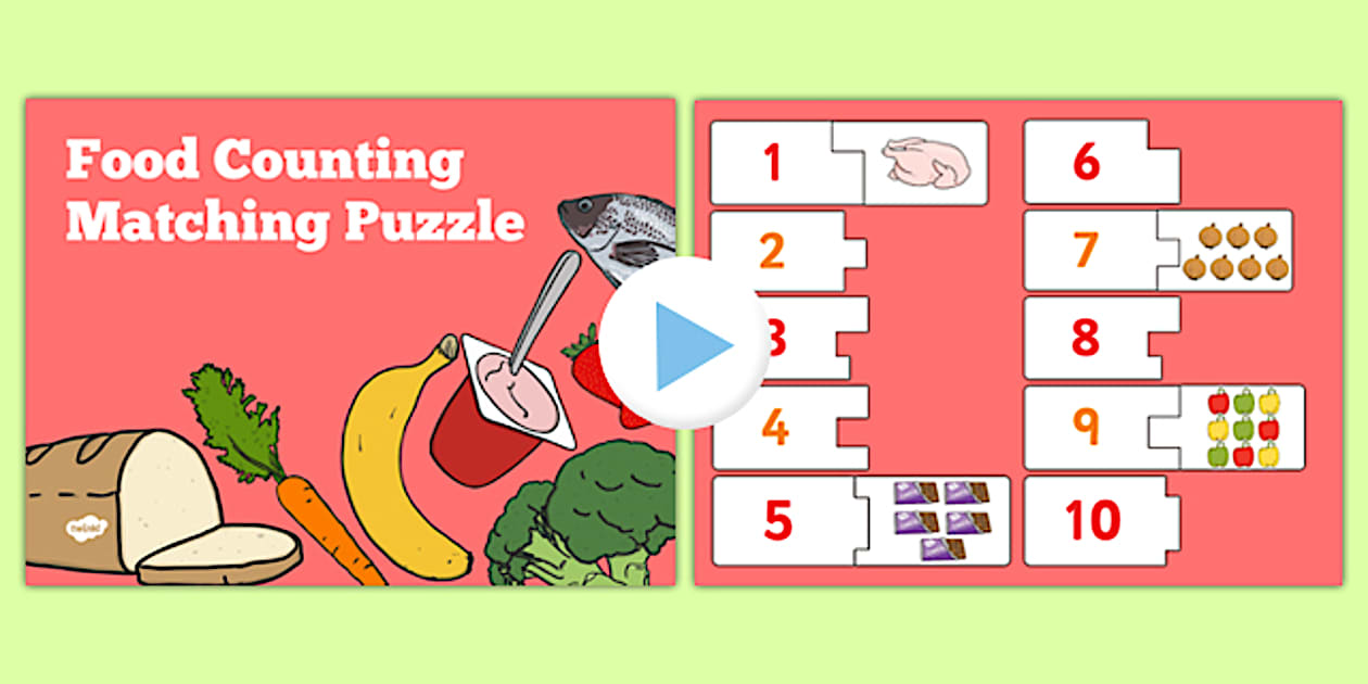 Food Themed Counting Puzzle Activity Presentation - activities