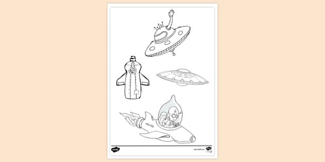 Spaceship Colouring Page | Colouring Sheets (teacher made)