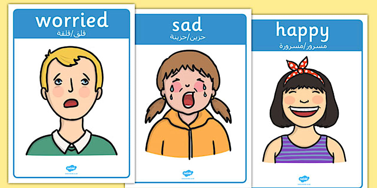 👉 Emotions and Expressions Posters Arabic Translation - arabic