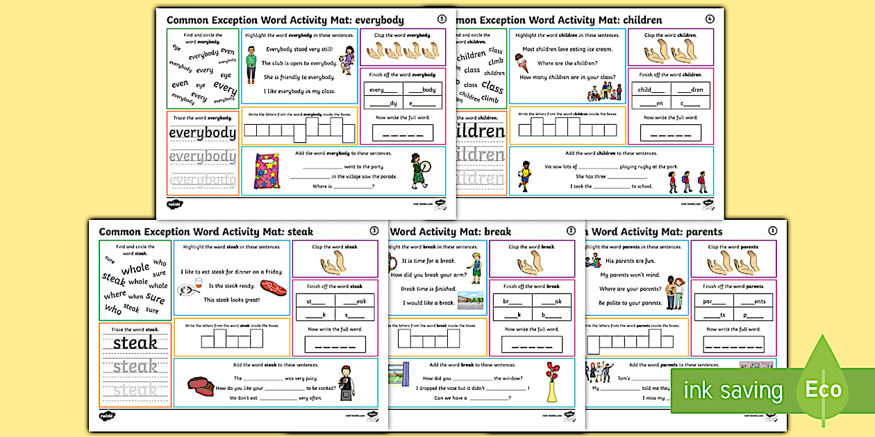 Year 2 Common Exception Word Activity Mat 11 Resource Pack