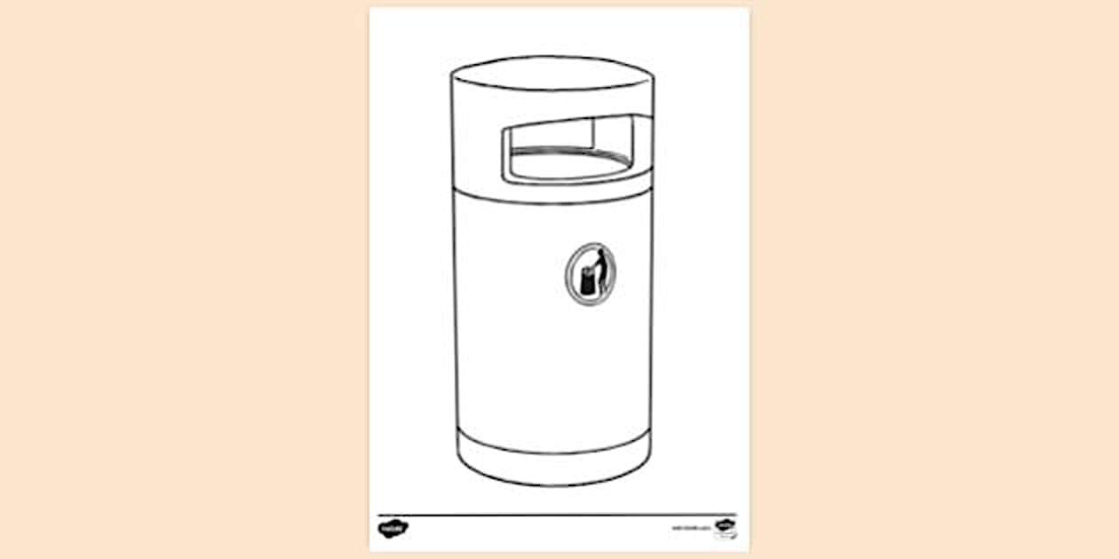 Litter Bin Colouring | Colouring Sheets (teacher made)