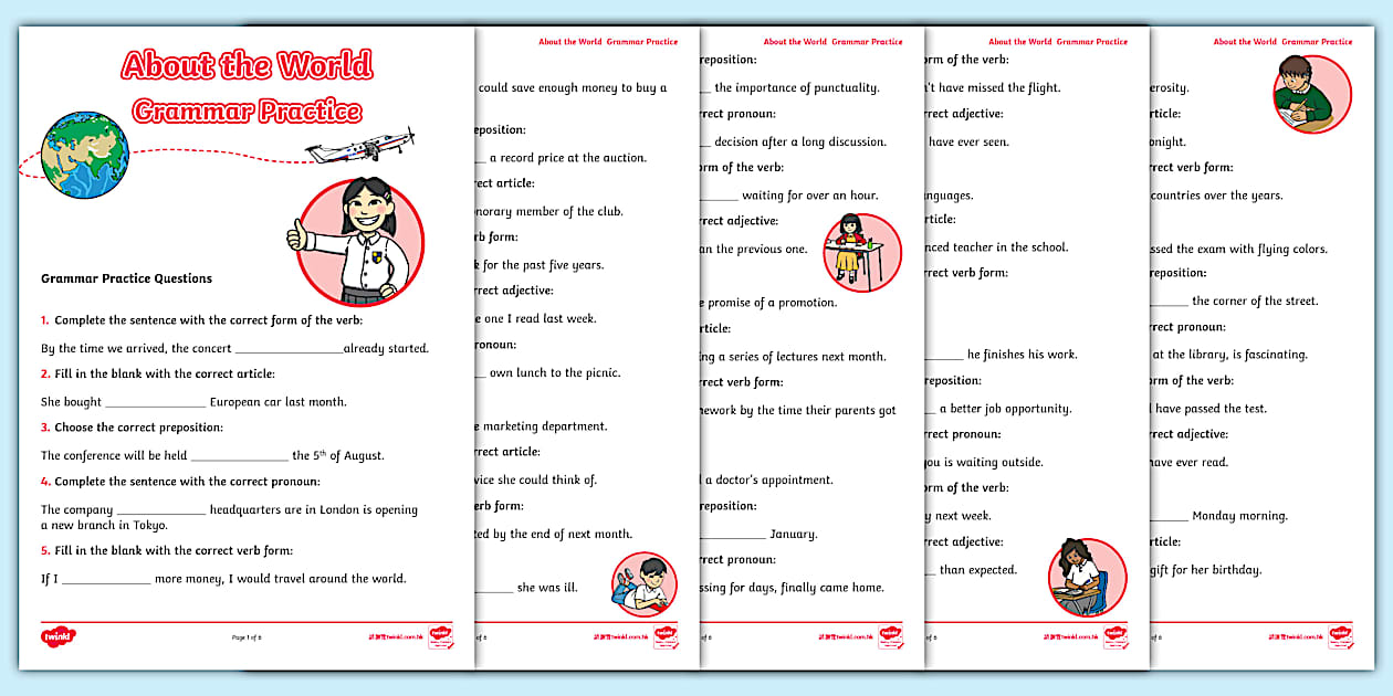 About the World - Grammar Practice (Teacher-Made) - Twinkl