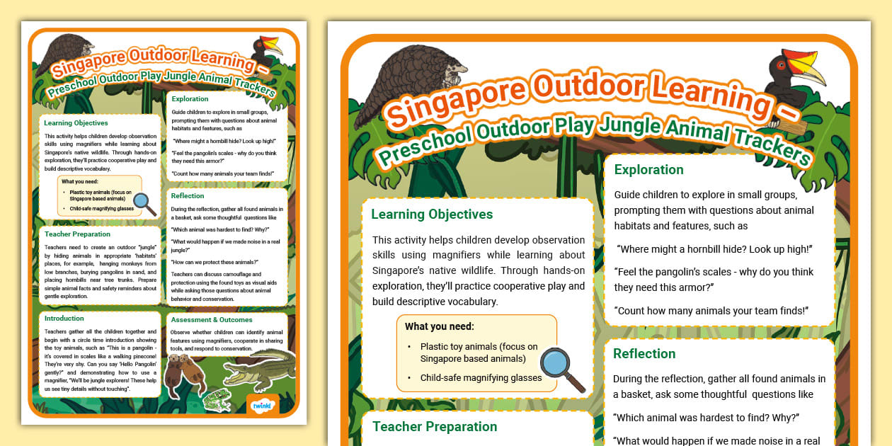 Singapore Outdoor Learning - Jungle Animal Trackers - Twinkl