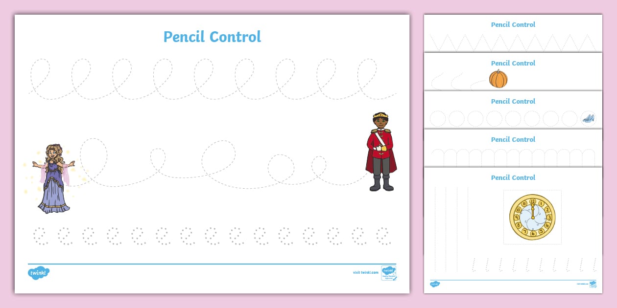 Cinderella Pencil Control Sheets