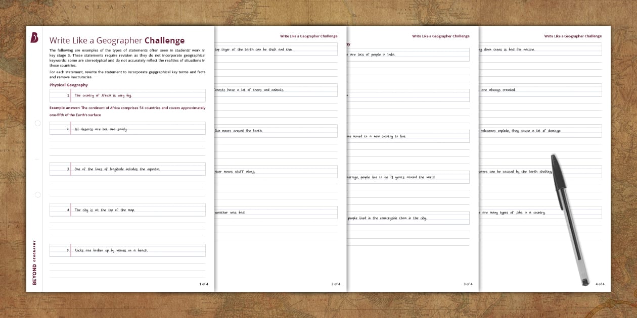 KS3 Write Like A Geographer (teacher made) - Twinkl