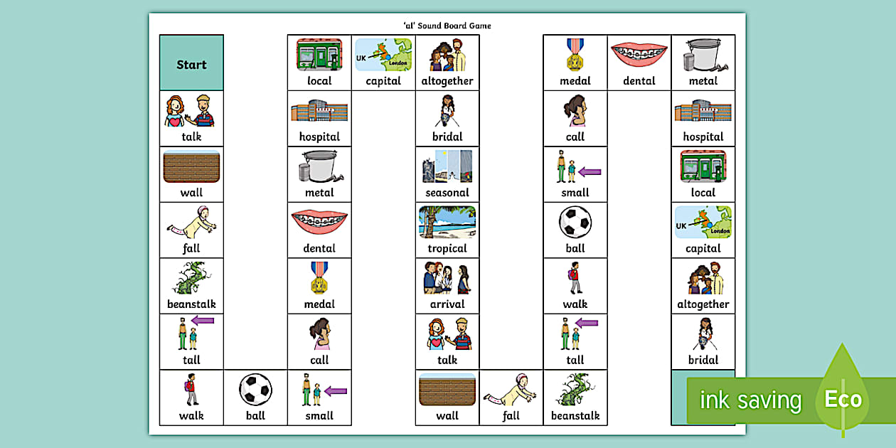 Editable 'al' Sound Board Game (professor feito) - Twinkl