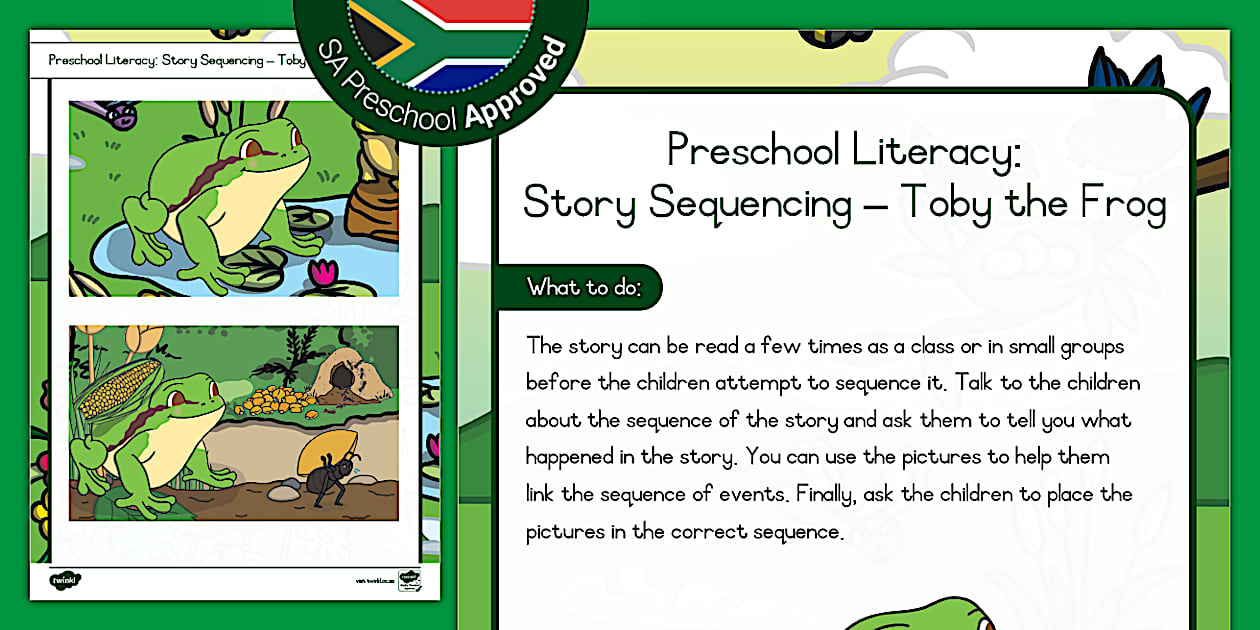 Preschool: Story Sequencing - Toby the Frog - Twinkl