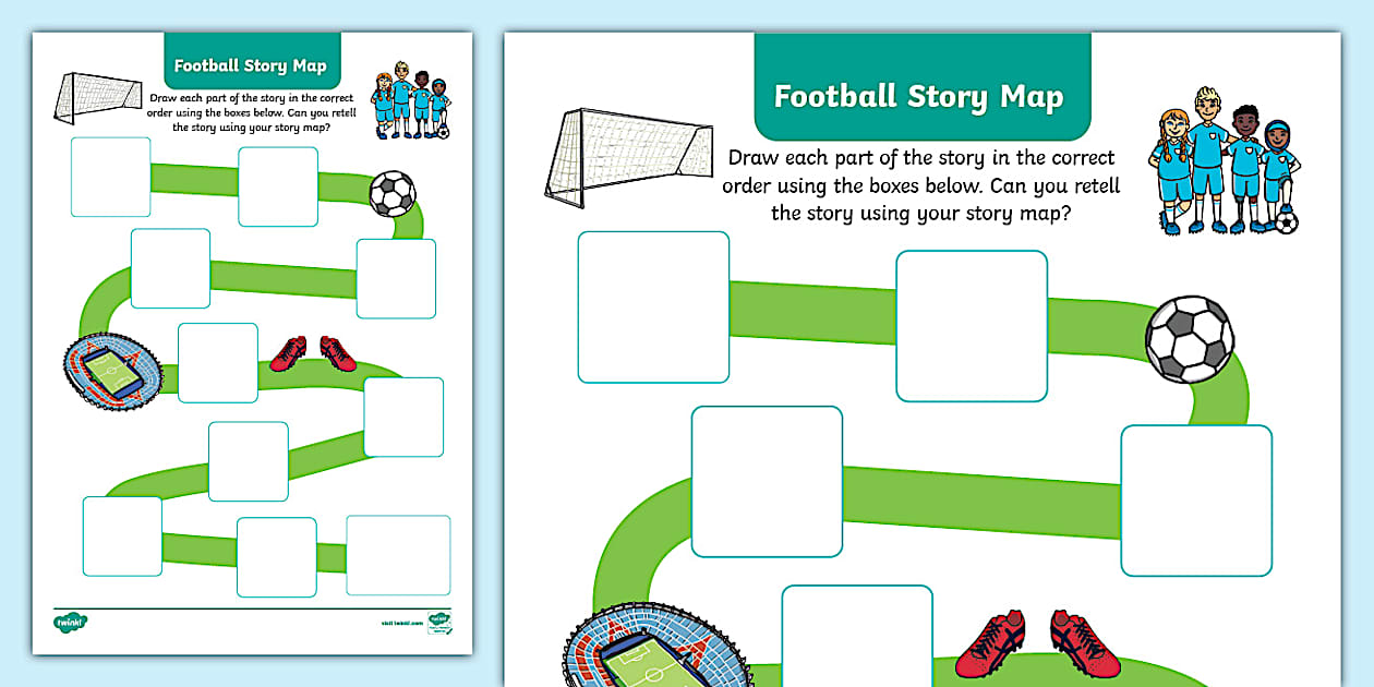 Football Story Map Template (teacher made) - Twinkl