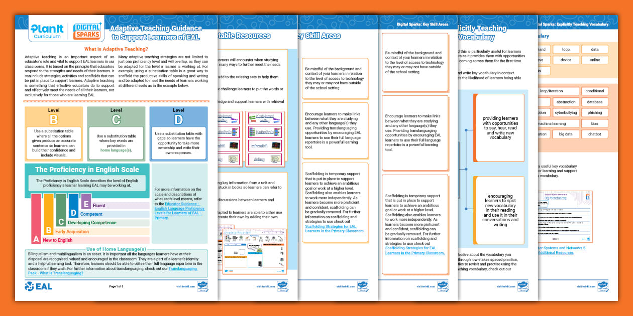 Digital Sparks: Adaptive Teaching Guidance to Support Learners of EAL