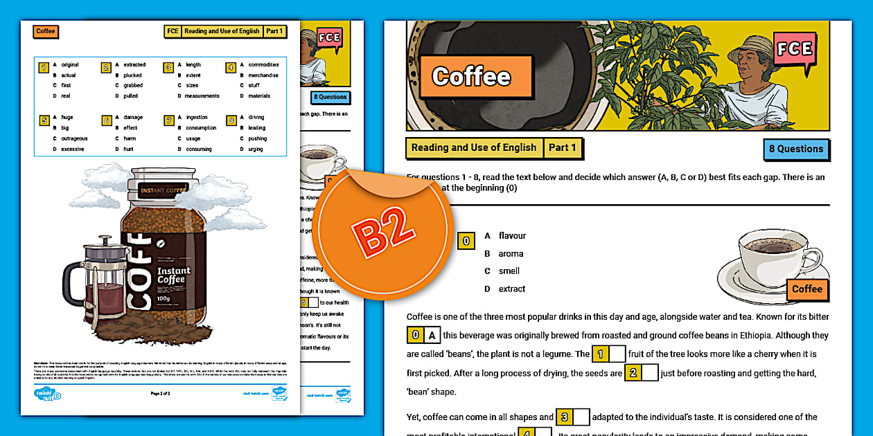 B2 First (FCE) Reading and Use of English Part 1 - Coffee