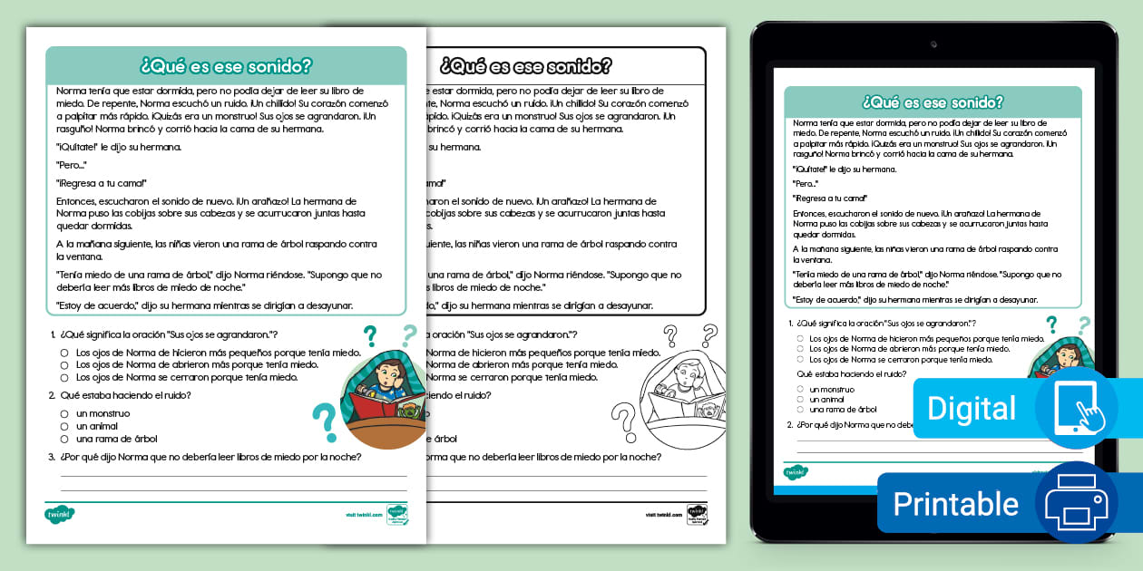 Actividad de comprensión de lectura de ficción para segundo grado: ¿Qué ...