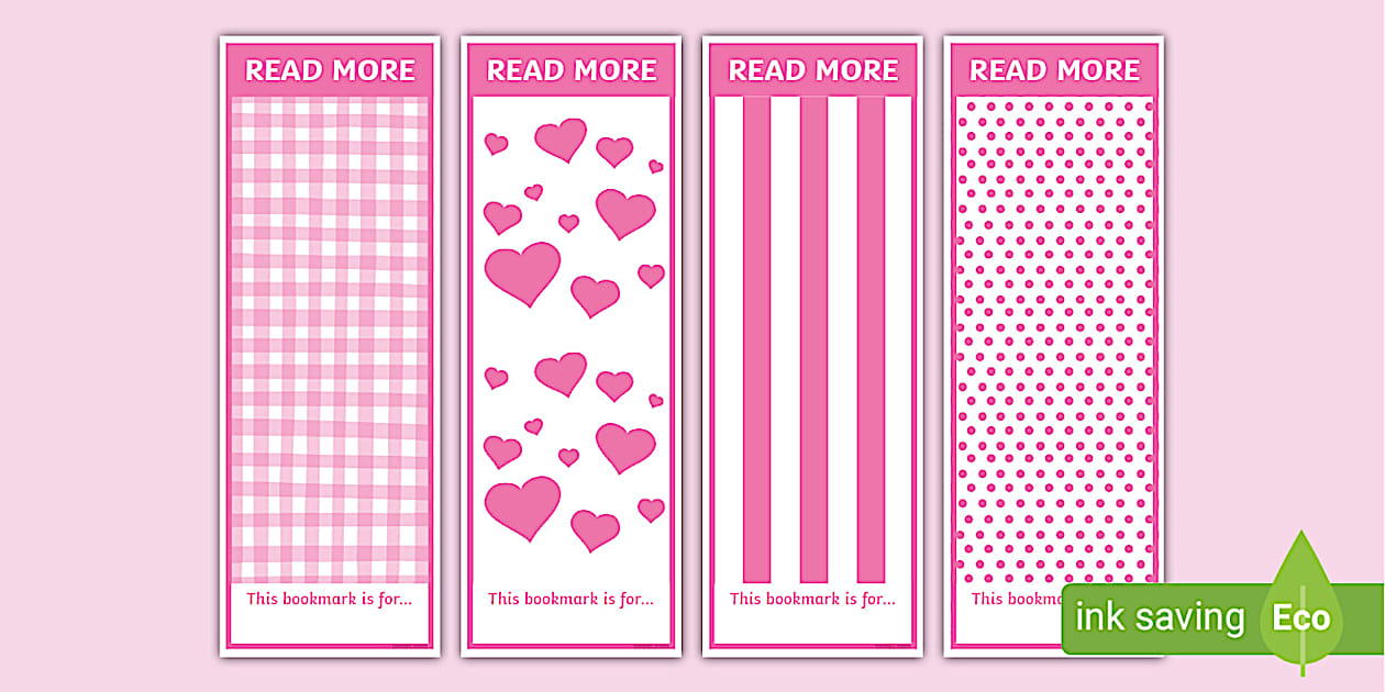 Printable Pink Bookmarks | Patterns | Twinkl (teacher made)