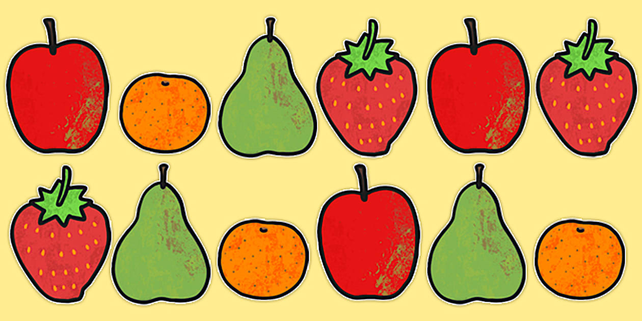 The Very Hungry Caterpillar A4 Fruit Cut Outs