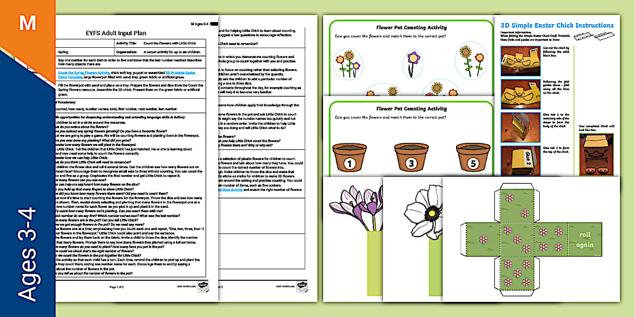 EYFS Count the Flowers with Little Chick Adult Input Plan and Resource Pack