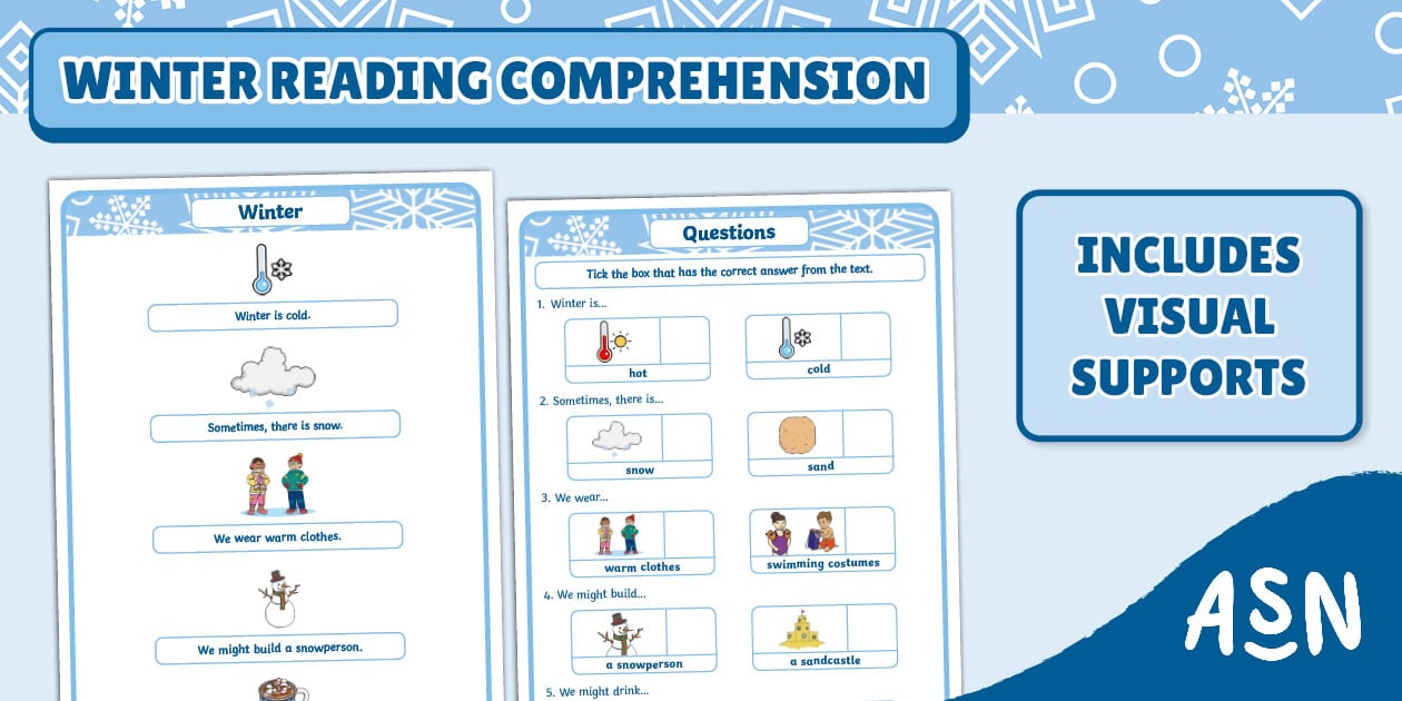 Winter Reading Comprehension with Visual Supports