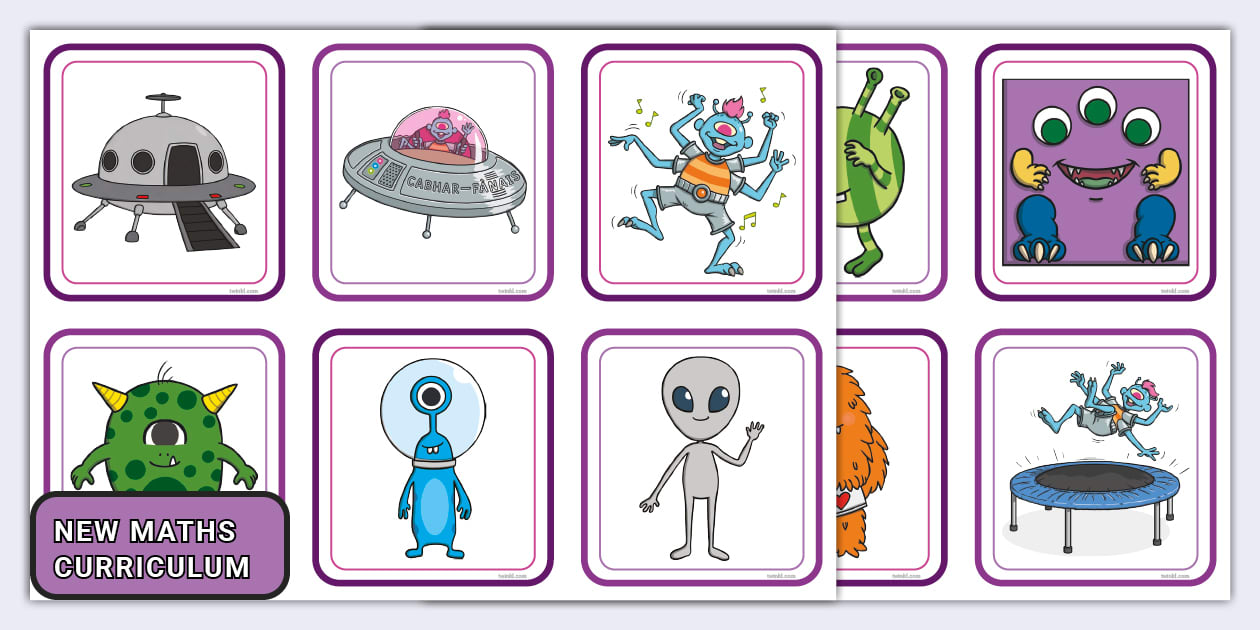 Aliens in Space Matching Cards (teacher made) - Twinkl