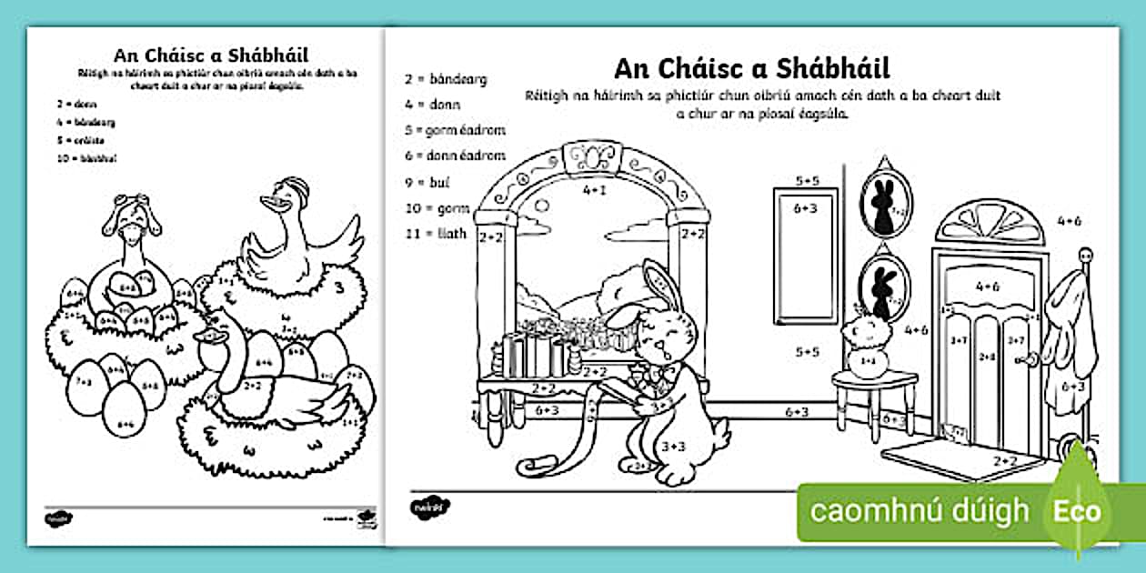 An Cháisc a Shábháil: Dathú le hUimhreacha - Twinkl