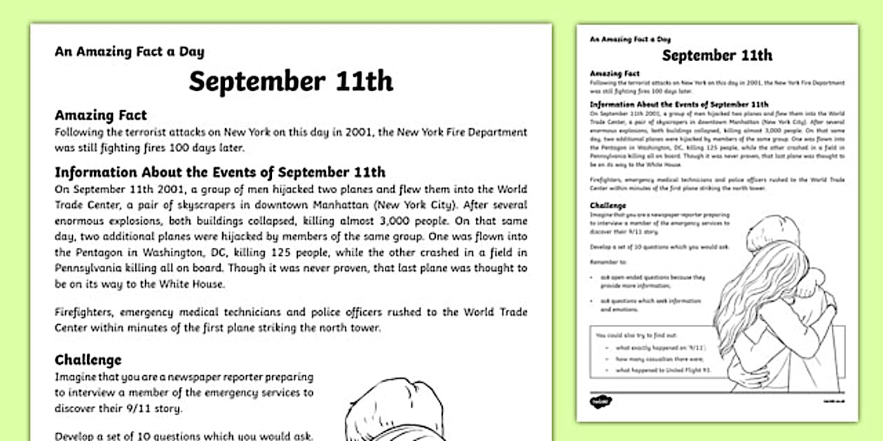 FREE! - September 11th News Reporter Worksheet / Worksheet, worksheet