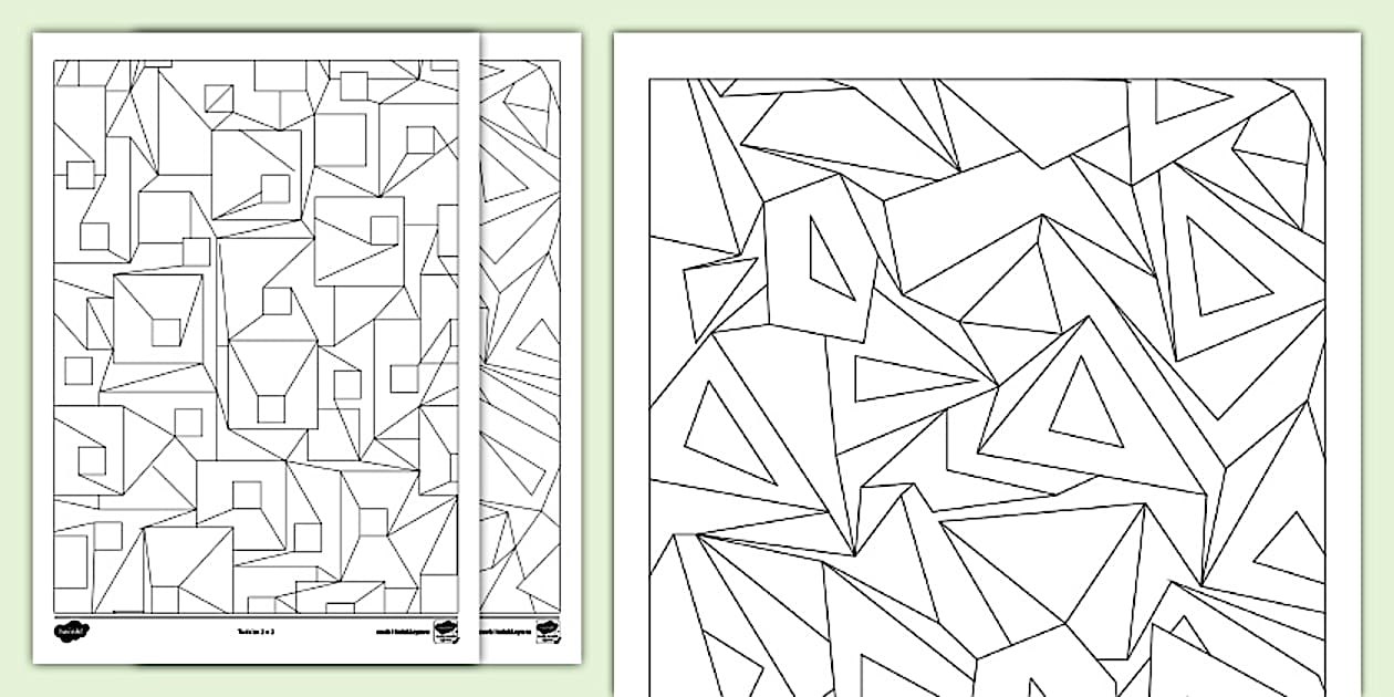 Patrymau Ciwb - Lliwio Ymwybyddiaeth Ofalgar (Teacher-Made)