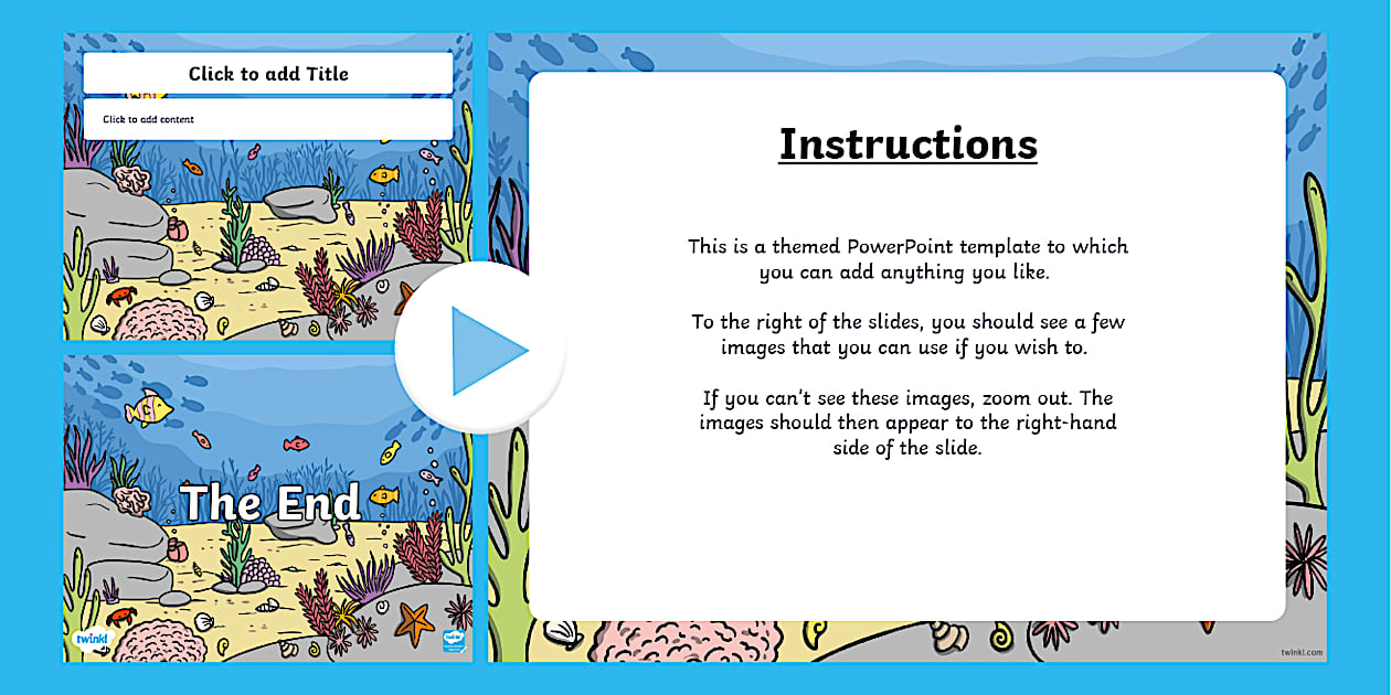 Sea Theme Background PowerPoint Template (teacher made)