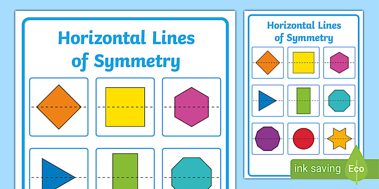 Horizontal Lines of Symmetry Display Poster - (teacher made)